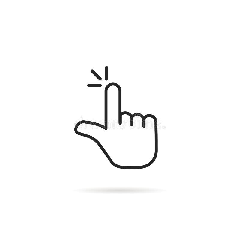 Pointer Hand Like Thin Line Click Icon Stock Vector - Illustration of ...