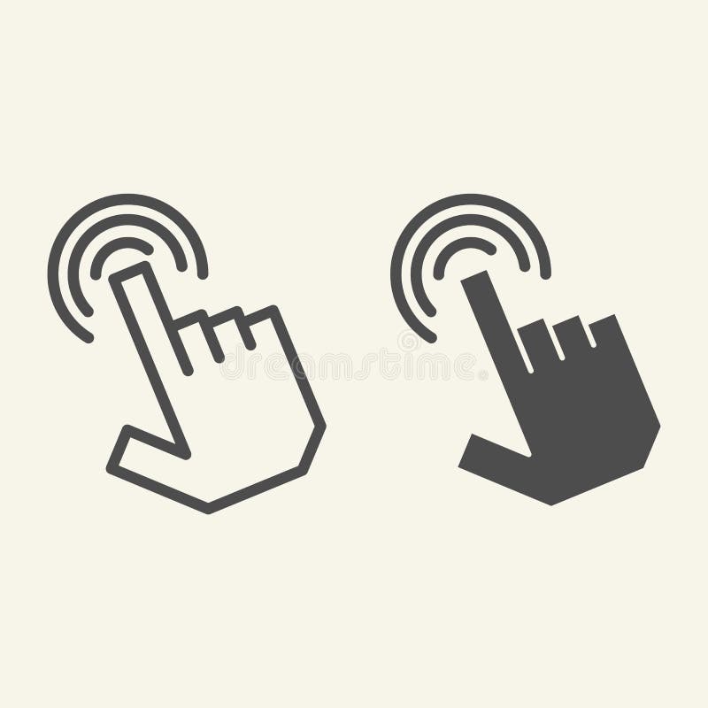 Pointer Hand Solid Icon. Hand Cursor Vector Illustration Isolated on ...