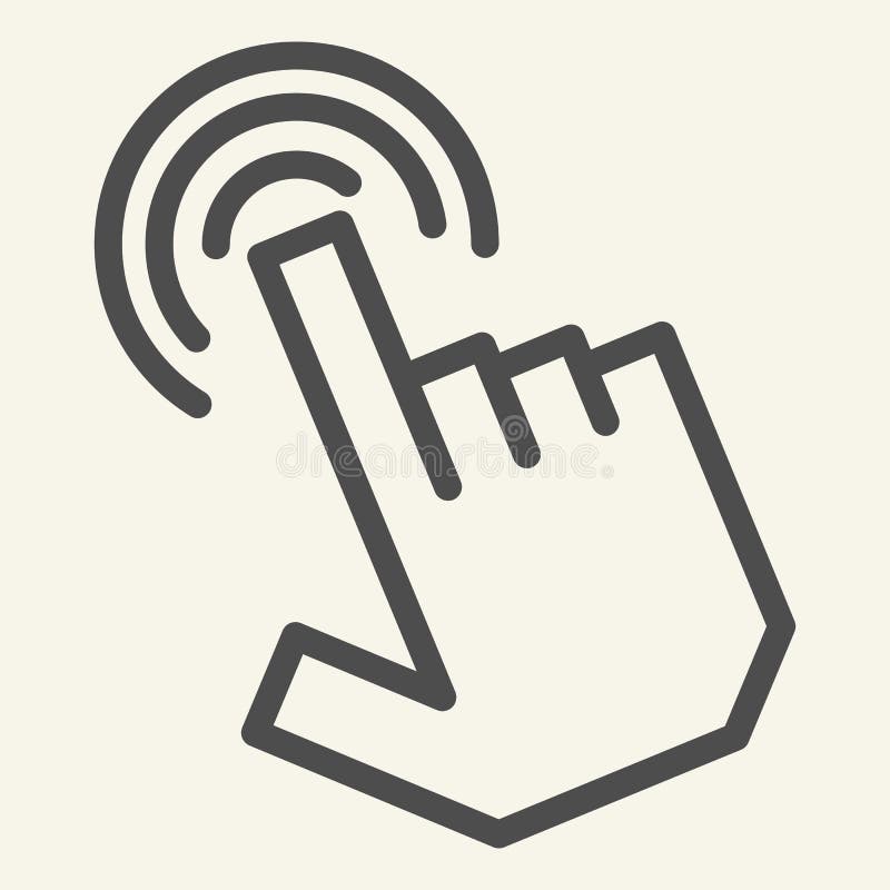 Pointer Hand Line Icon. Hand Cursor Vector Illustration Isolated on ...