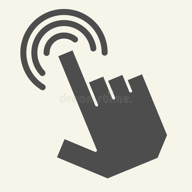Pointer Hand Solid Icon. Hand Cursor Vector Illustration Isolated on ...
