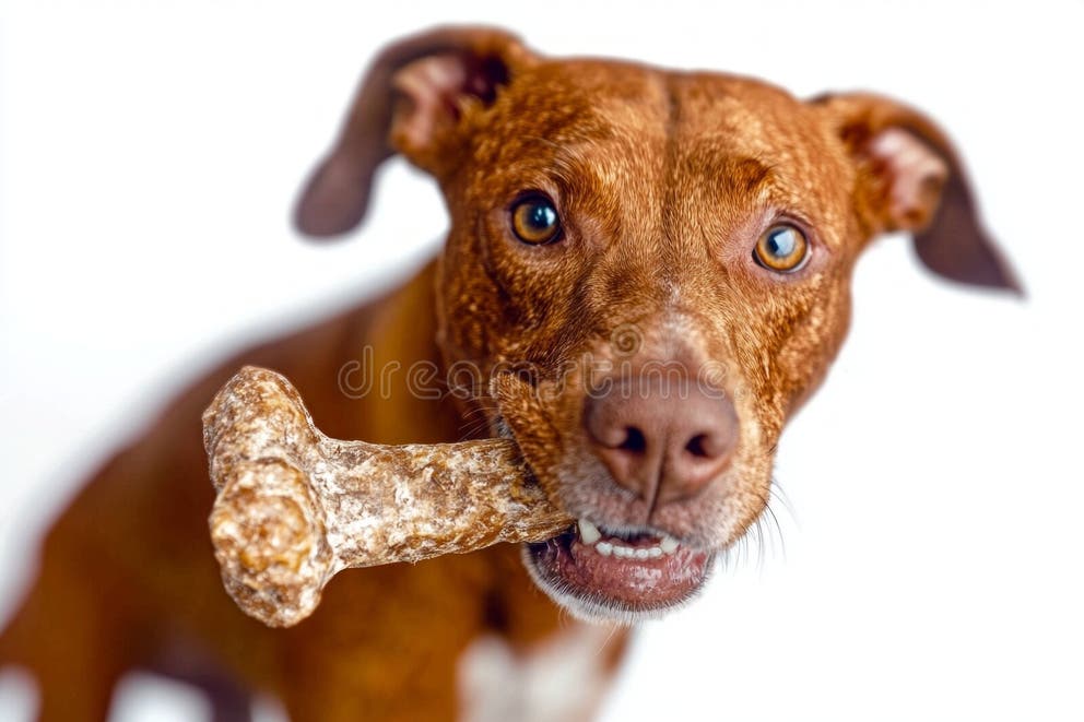 Pointer is Happily Chewing on Bone Showing Its Playful Nature and Sharp ...
