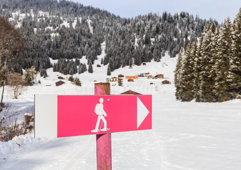 Pointer Hiking Trails Ski Resort Laax Stock Image - Image of hike ...