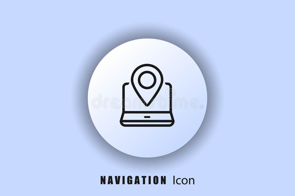 Pointer Icon on Laptop. Location Icon. GPS Location. User Interface ...