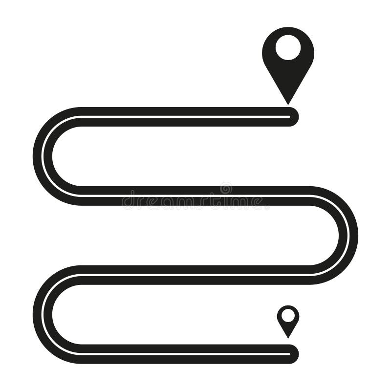 Pointer Icon. Two Pins, the Path To the Location. Vector Illustration ...