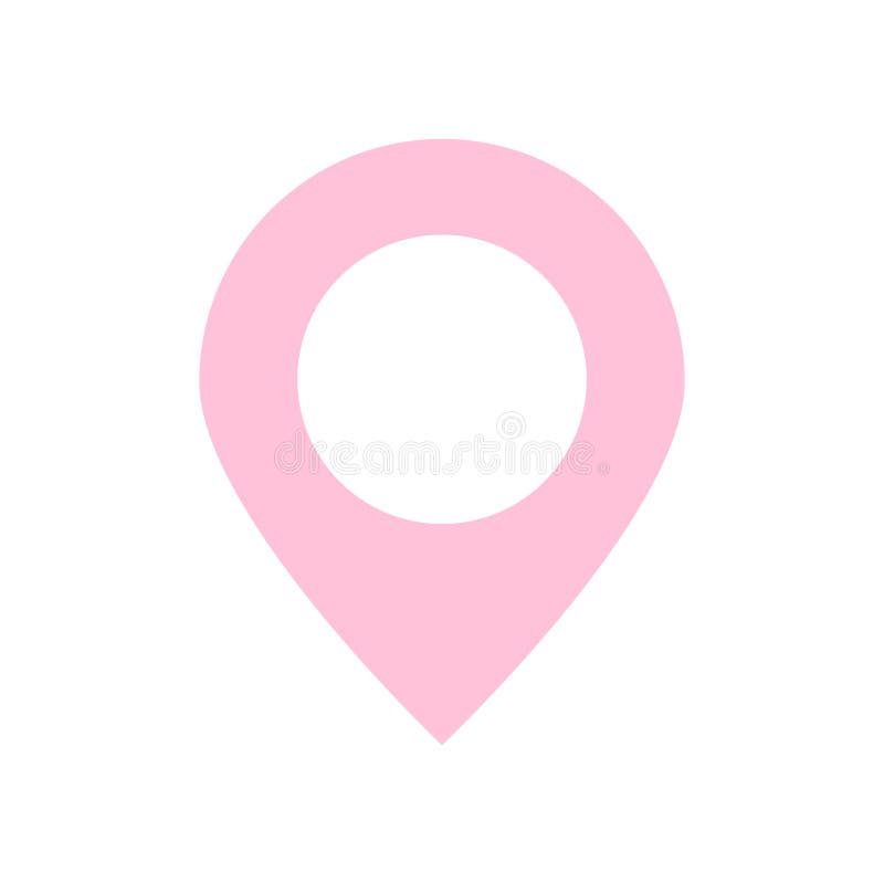 Pointer Icon Vector, Location Pink Sign Isolated on White Stock Vector ...