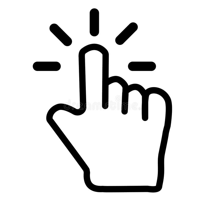 Pointer Icon on White Background. Flat Style. Finger Click Icon Stock ...