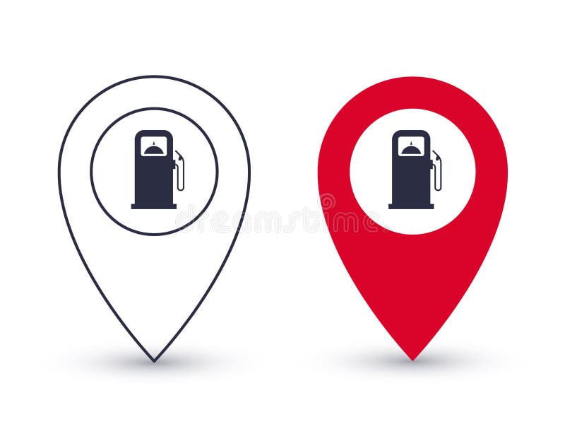 Pointer Icons. Gas Station Point. Geolocation Pointers Concept Stock ...