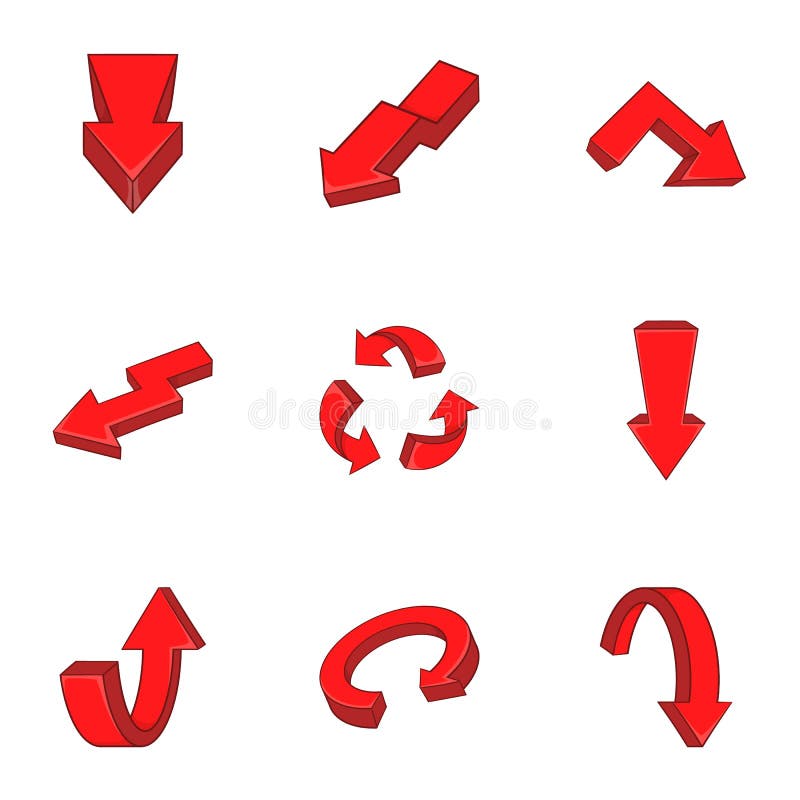 Pointer Icons Set, Cartoon Style Stock Vector - Illustration of motion ...