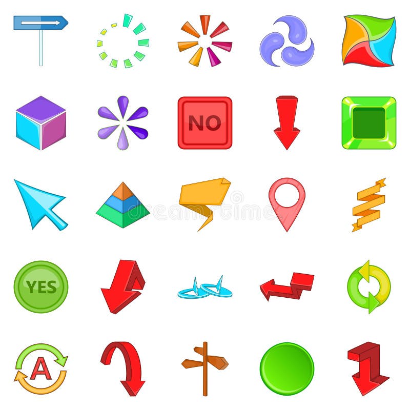 Pointer Icons Set, Cartoon Style Stock Vector - Illustration of ...