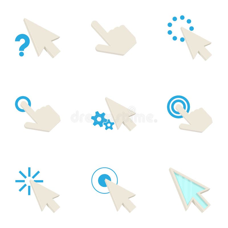 Pointer Icons Set, Cartoon Style Stock Vector - Illustration of clock ...