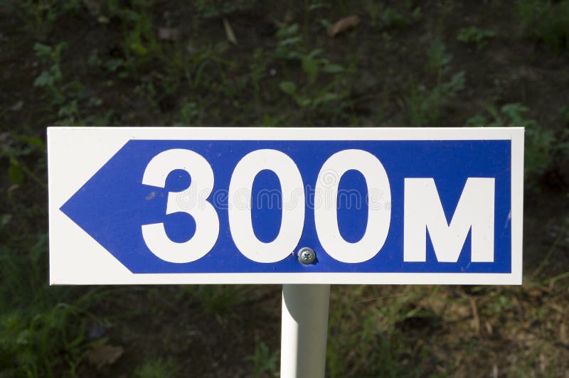 The Pointer with the Inscription `300 M` Stock Image - Image of ...