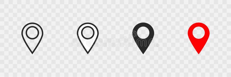 Pointer Location Set Icon on Transparent Background. Isolated Vector ...