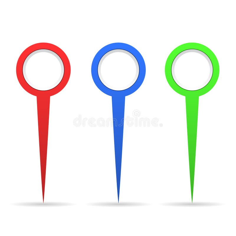 Pointer on the Map. Colored Unusual Circular Pointers. Isolated Object ...