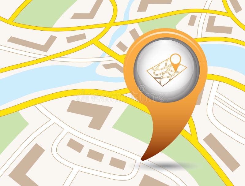 Pointer on map icon stock vector. Illustration of direction - 103649750