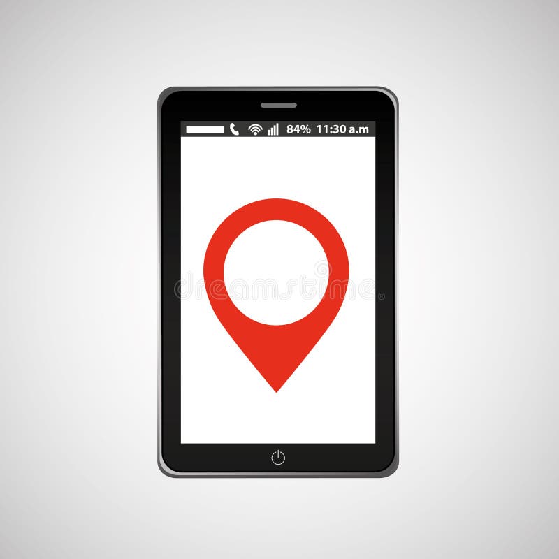 Pointer Map Mobile Phone Navigation Stock Vector - Illustration of ...