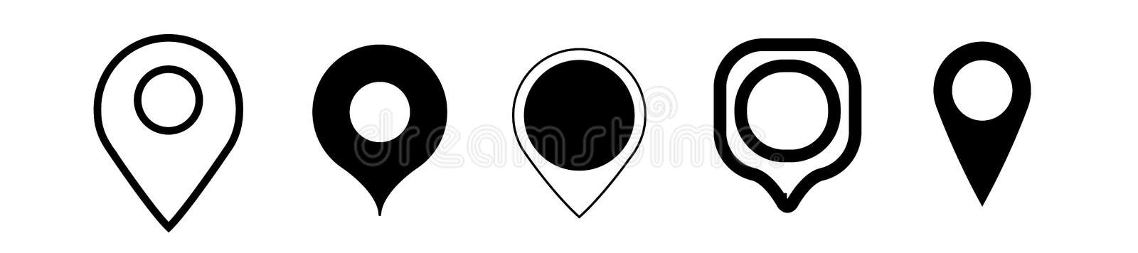 Location Pin Set. Map Pin, Pointer Stock Illustration - Illustration of position, logo: 257847564