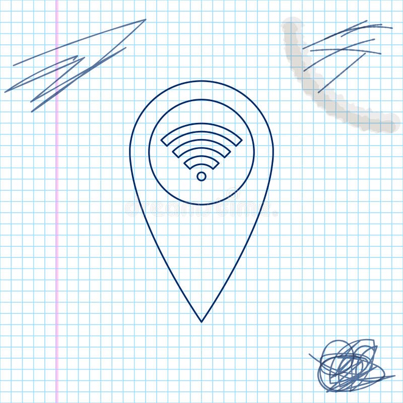 Pointer Map with Wifi Internet Signal Location Connection Icons Logo ...