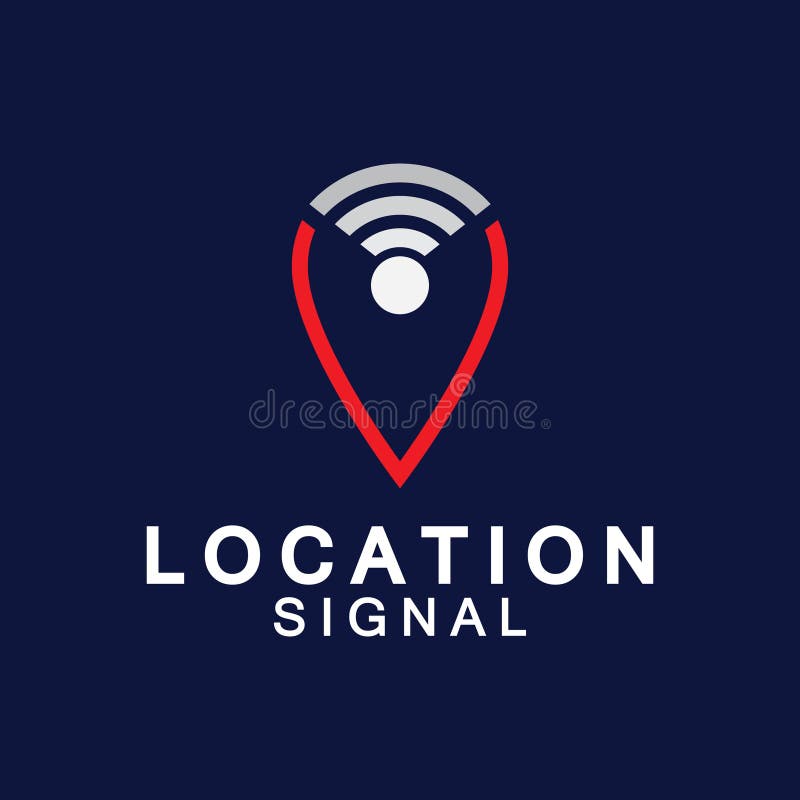 Pointer Map with Wifi Internet Signal Location Connection Icons Logo ...