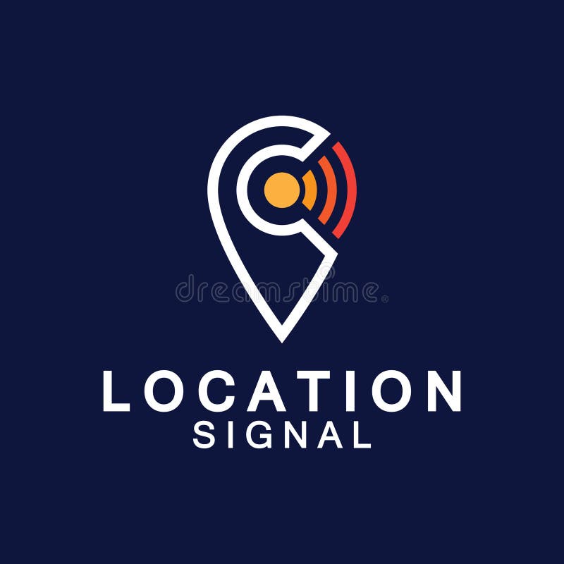 Pointer Map with Wifi Internet Signal Location Connection Icons Logo ...