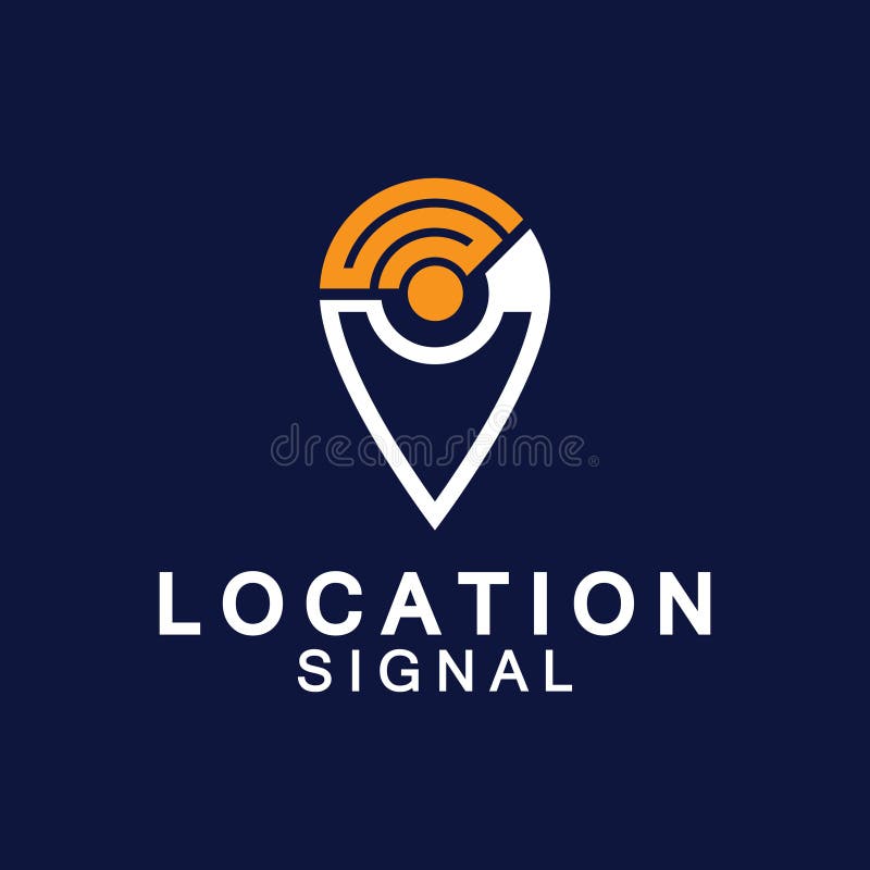 Pointer Map with Wifi Internet Signal Location Connection Icons Logo ...