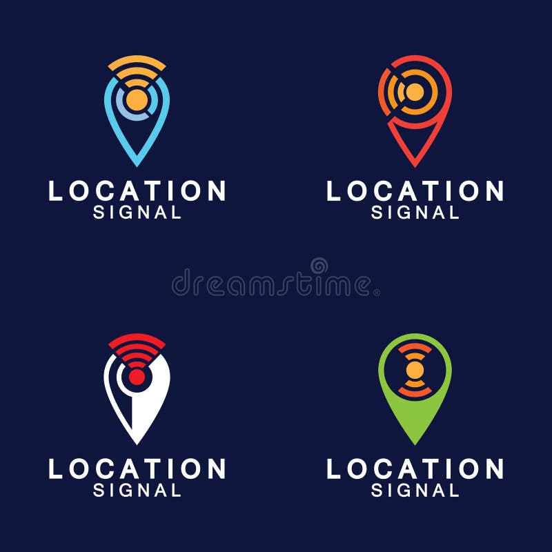 Pointer Map with Wifi Internet Signal Location Connection Icons Logo ...