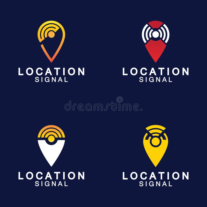 Pointer Map with Wifi Internet Signal Location Connection Icons Logo ...