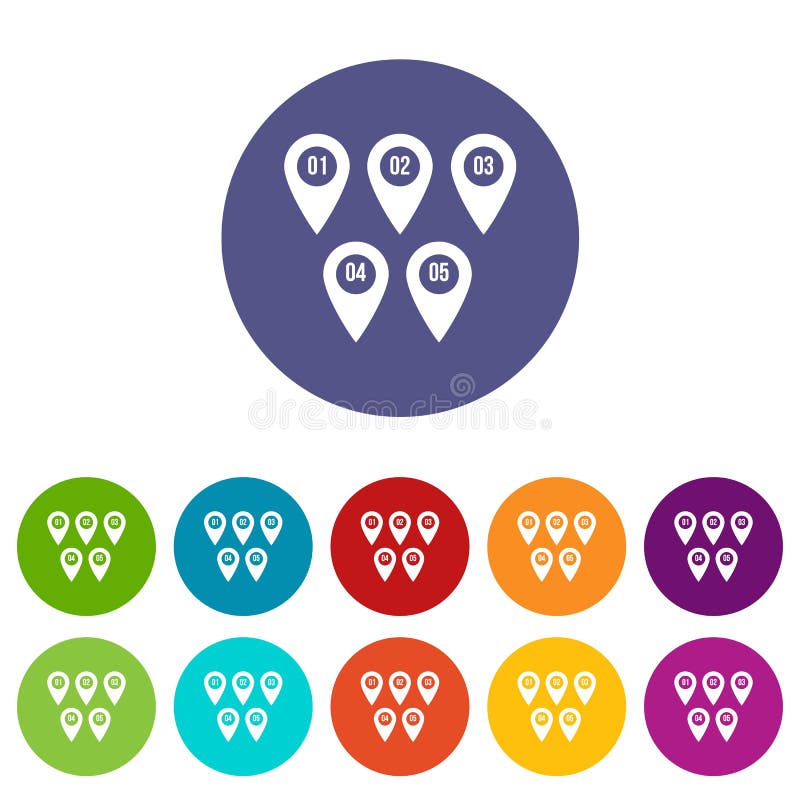 Pointer marks set icons stock vector. Illustration of location - 85079677