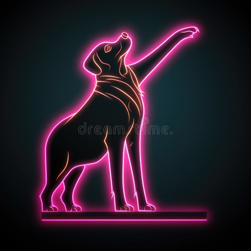 Pointer. Neon Outline Icon with a Light Effect Stock Illustration ...