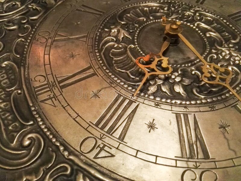 Pointer of an Old Tin Clock Stock Photo - Image of hands, numbers ...