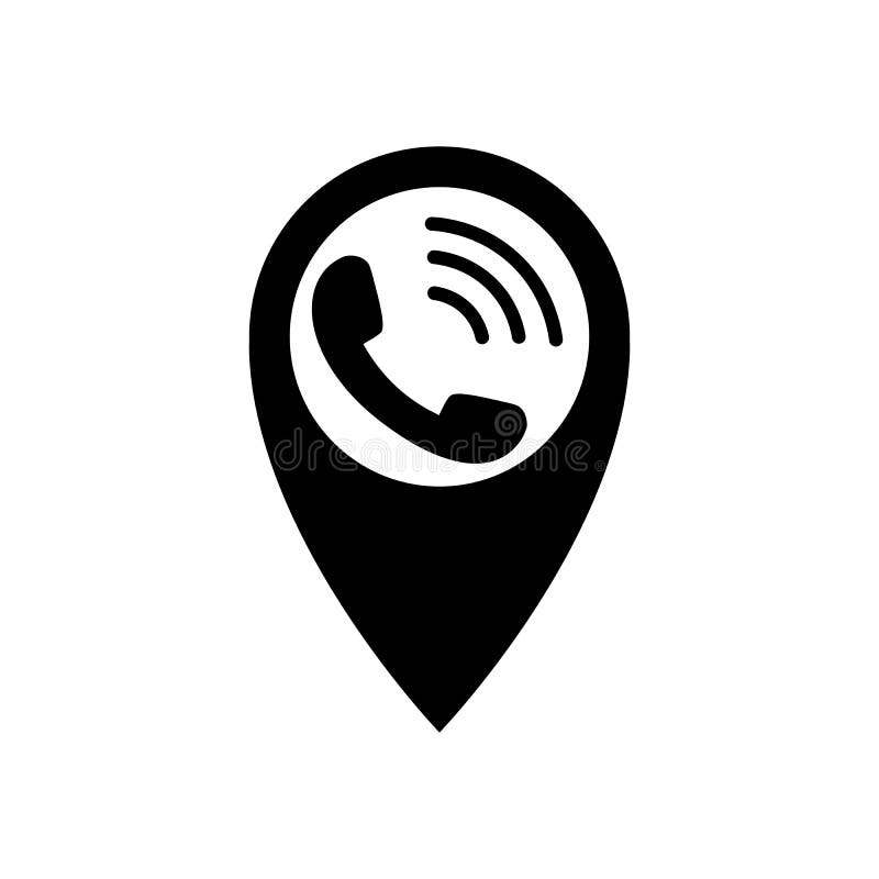 Pointer with Phone Icon. Pin Sign with Ringing Phone Stock Illustration ...