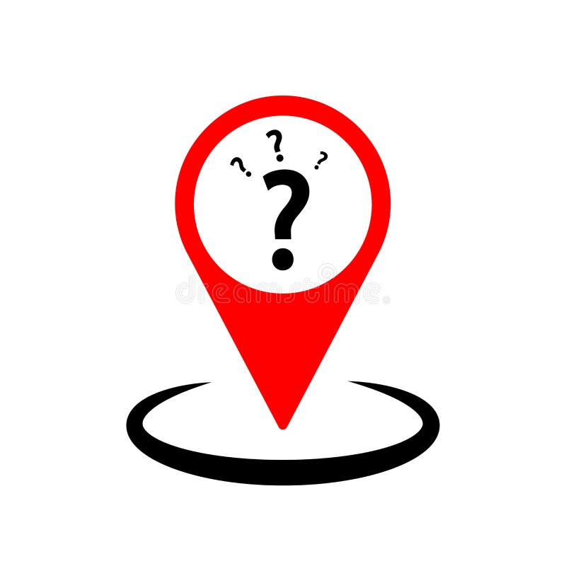 Pointer with Question Mark Sign Icon Design Template, Map Symbol ...