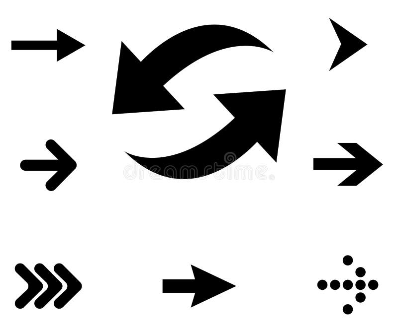 Pointer, Arrow Signs. White Background. Vector Illustration. Stock ...