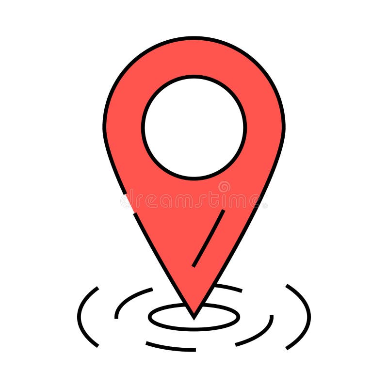 Pointer Red Map Location Icon Color Illustration Stock Vector ...