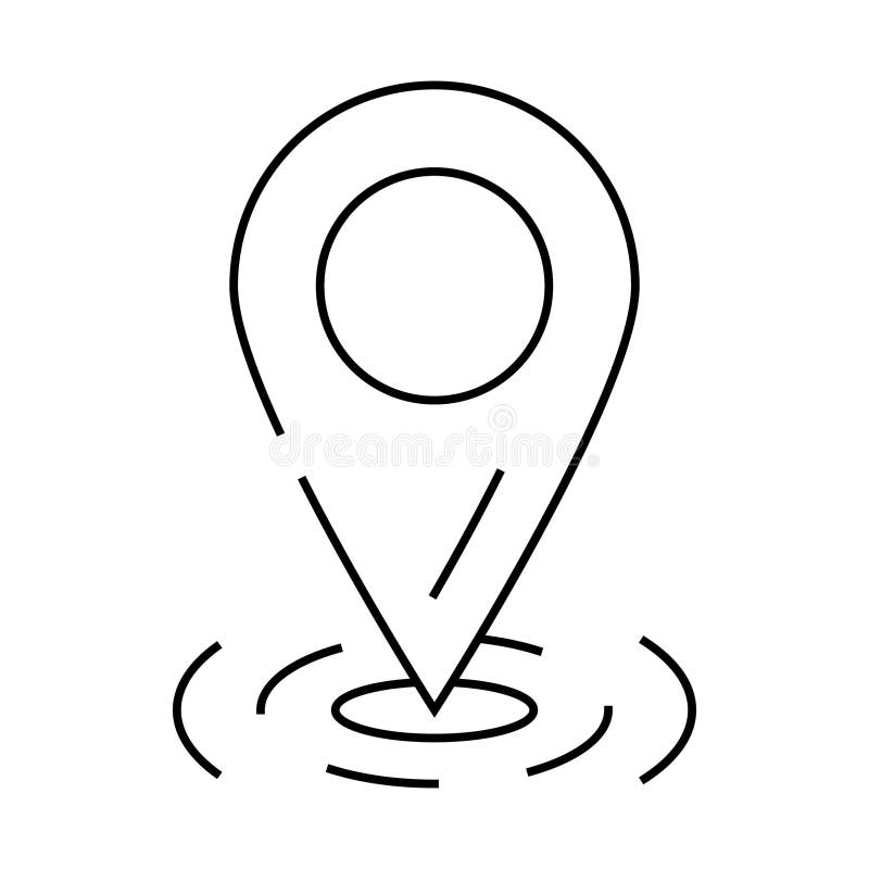 Pointer Red Map Location Line Icon Vector Illustration Stock Illustration - Illustration of ...