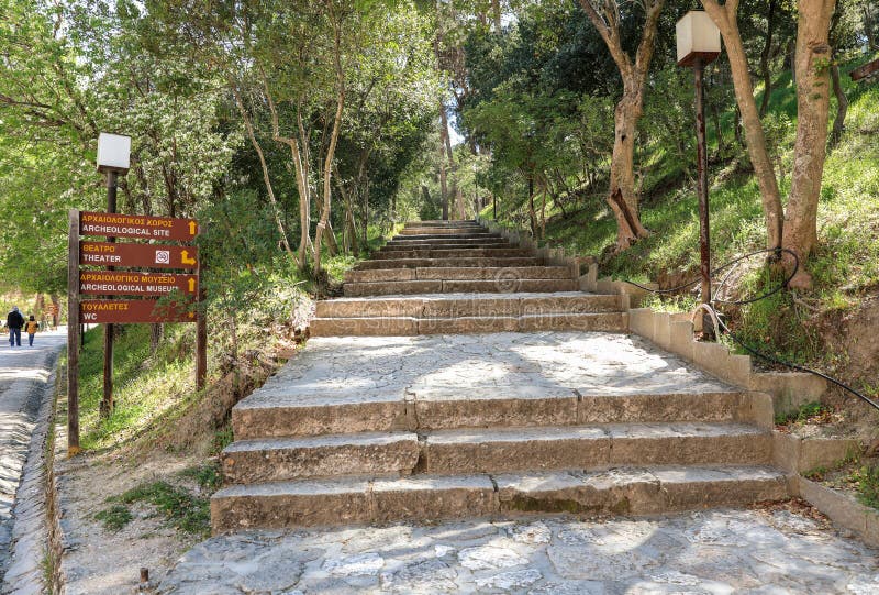 Pointer and Stairs Outside of Archaeological Museum in Epidaurus ...