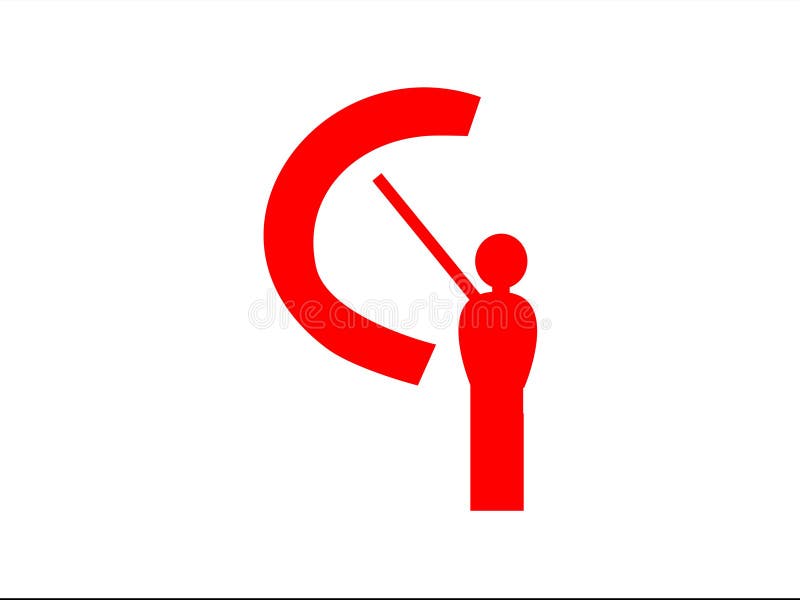 Pointer Symbol with Trainer or Teacher Stock Illustration ...