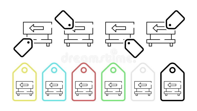 Pointer To the Left Vector Icon in Tag Set Illustration for Ui and Ux ...
