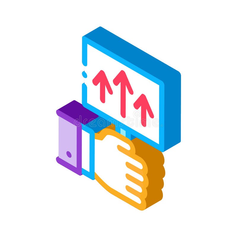 Pointer only Up Isometric Icon Vector Illustration Stock Vector ...