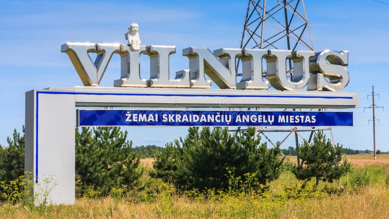 Pointer of Vilnius with a Sculpture of an Angel Editorial Image - Image ...