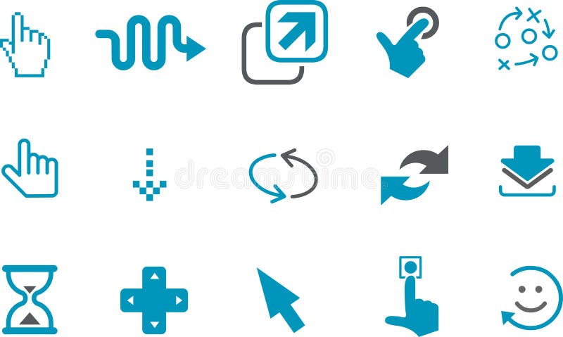 Pointers Icon Set stock illustration. Illustration of blue - 11042774