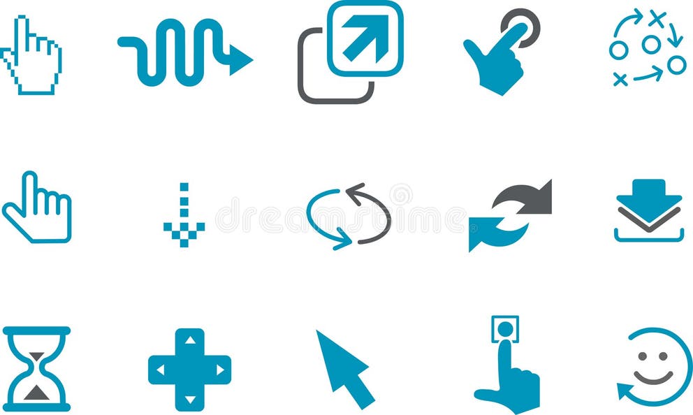 Pointers Icon Set stock illustration. Illustration of blue - 11042774