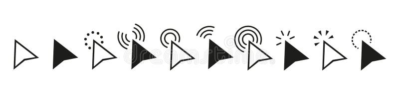 Set of Different Mouse Cursors Stock Illustration - Illustration of ...