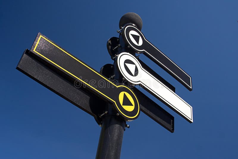 Pointers on a post stock photo. Image of direction, pillar - 5408880
