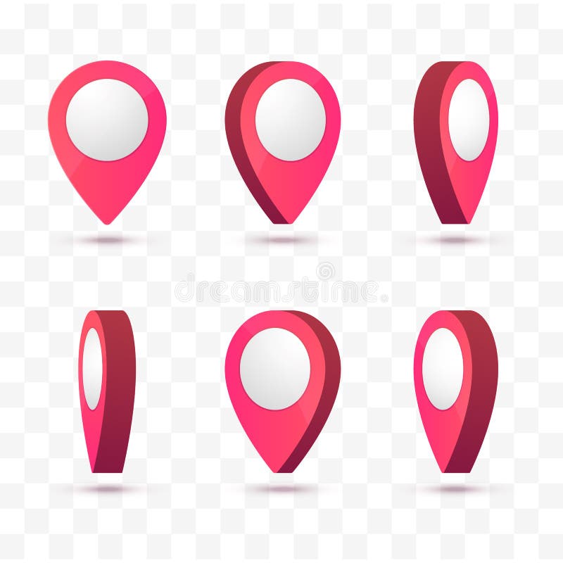 Pointers Set. 3d Map Pins Isolated. Vector Stock Vector - Illustration ...