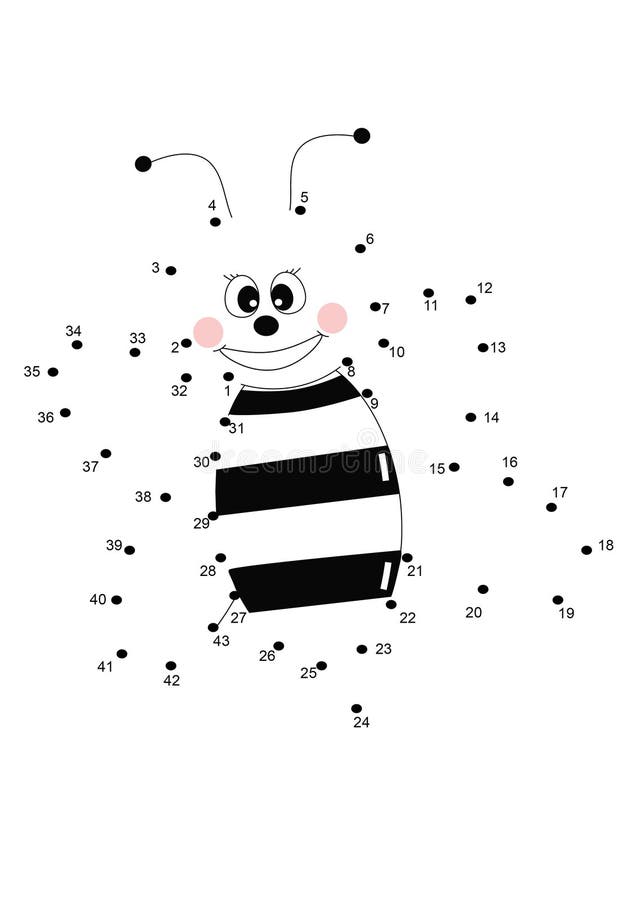 Pointille le jeu, abeille illustration stock. Illustration du image ...