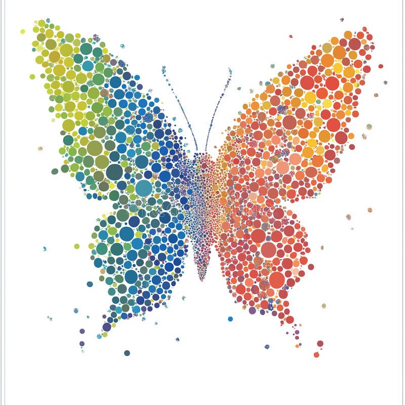 Pointillism Butterfly Isolated Dot Day Dots Stock Illustration ...