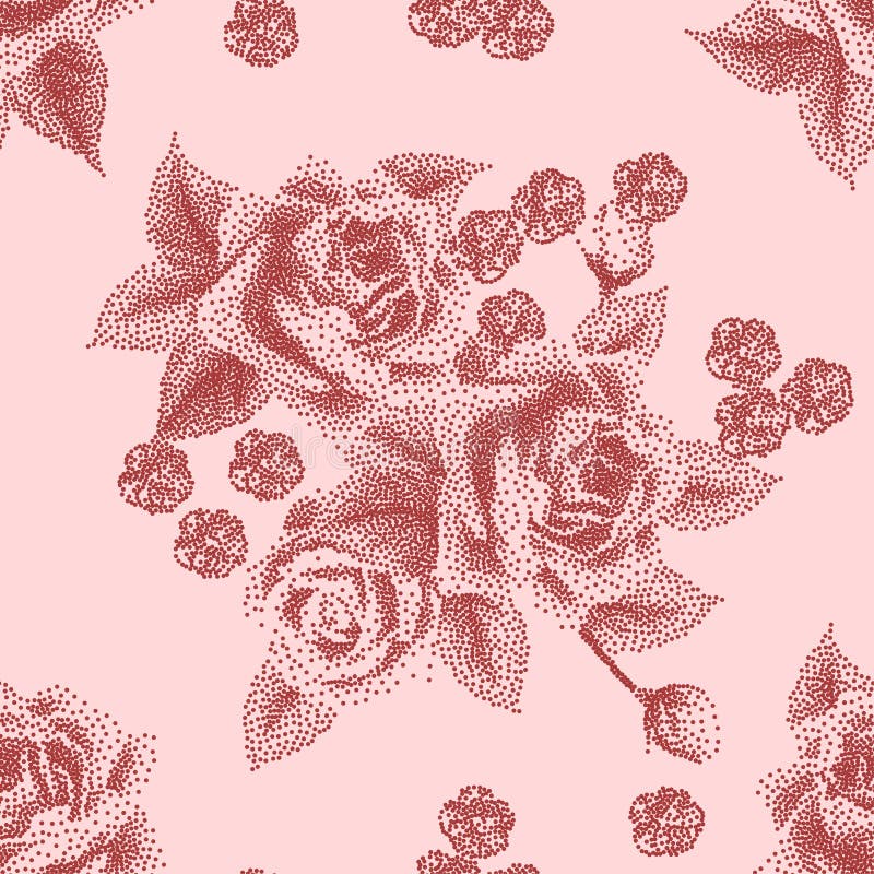 Pointillism floral pattern stock vector. Illustration of background ...