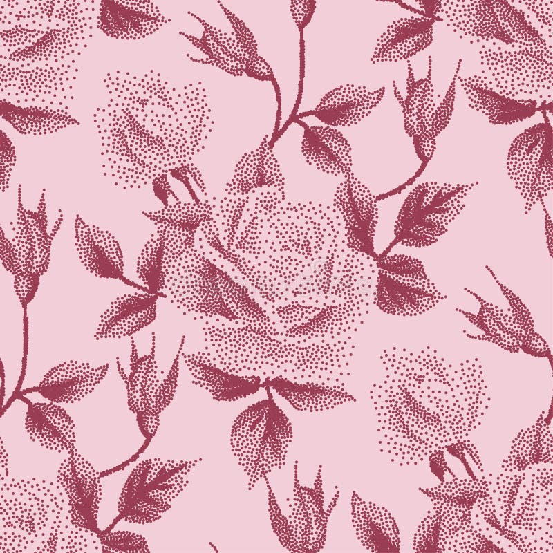 Pointillism floral pattern stock vector. Illustration of digital - 86500879