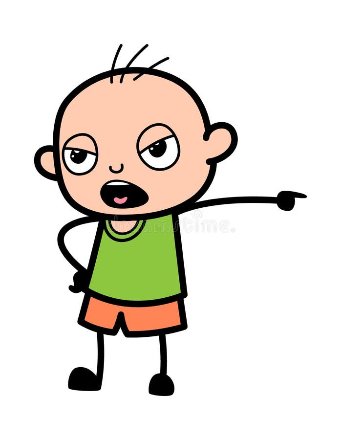 Bald Boy Cartoon Challenging To Fight Stock Illustration - Illustration ...