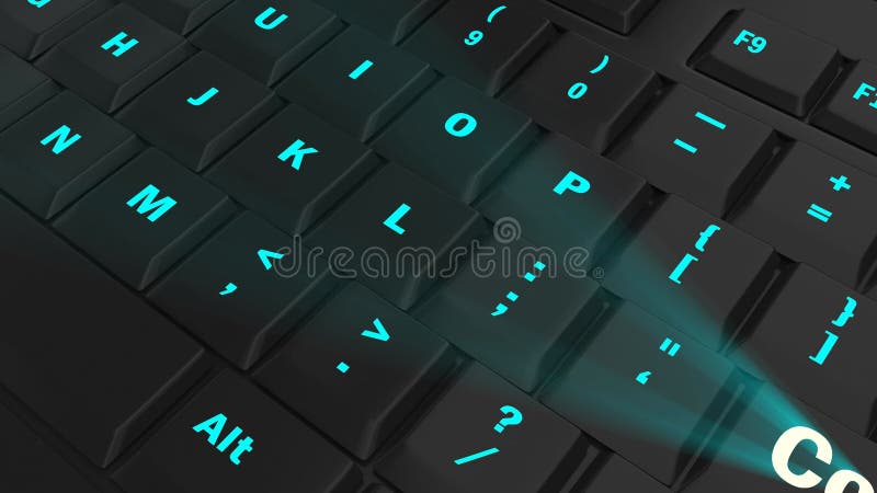 Pointing on Blue Glowing Coach Key Stock Footage - Video of business ...